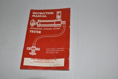 *LL* STANT MANUFACTURING CO INSTRUCTION MANUAL PRESSURIZED COOLING ...