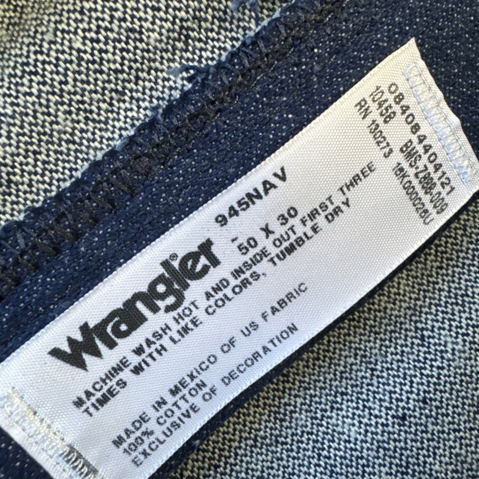 NWT VTG WRANGLER REGULAR FIT BOOT CUT COWBOY PANTS JEANS MEN'S 50x30 ...