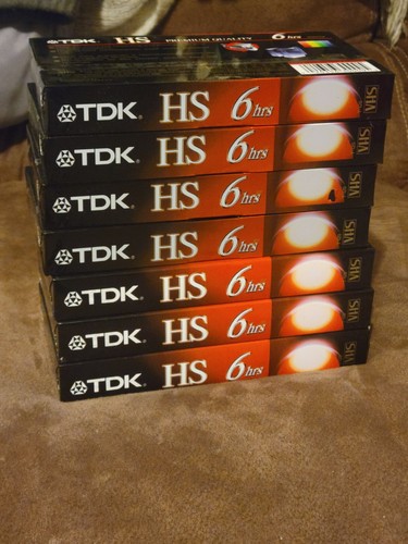 TDK VHS HS 6 HOUR Lot of 7 Blank Video Cassette Tapes NEW & SEALED! | eBay