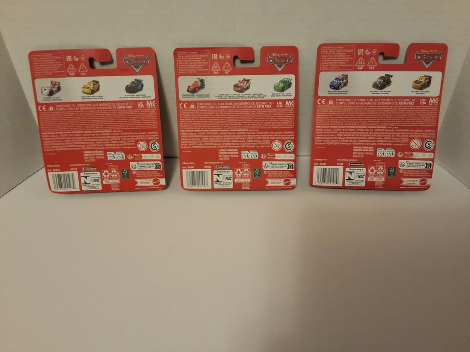 Lot Of 3 Disney Pixar Cars 3 Pack Mini Racers GRC Global Racer Cup ...