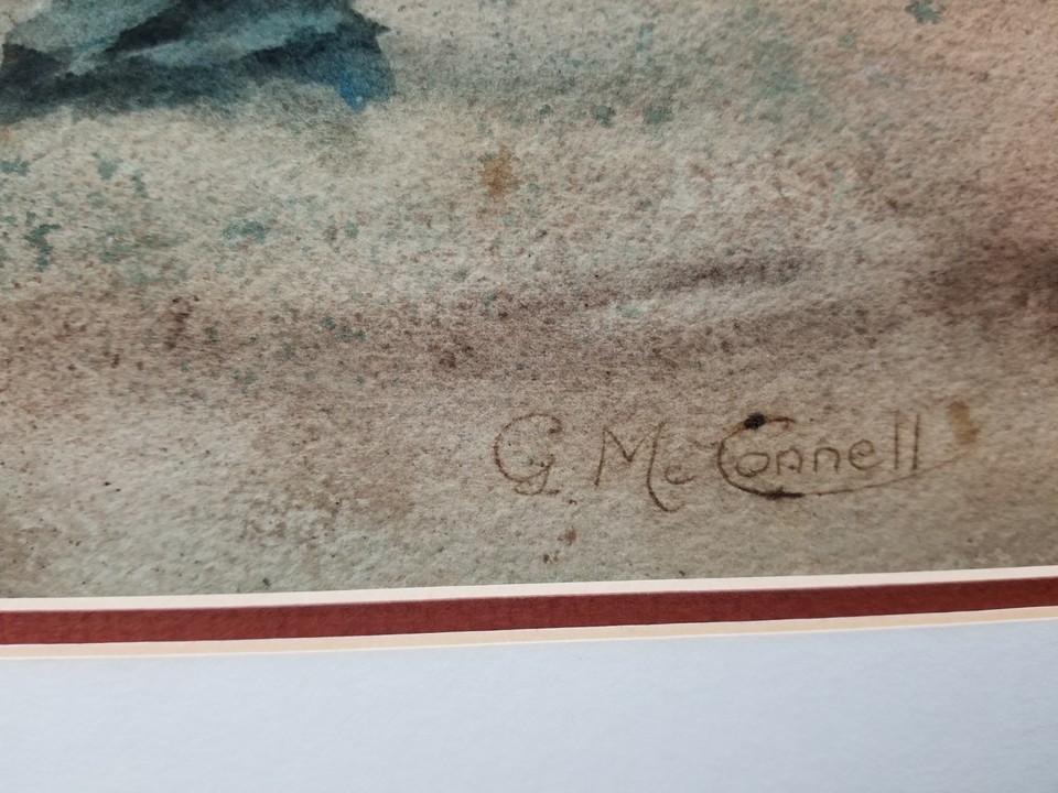 Original Signed G McCONNELL Landscape Farmhouse Watercolor Painting | eBay