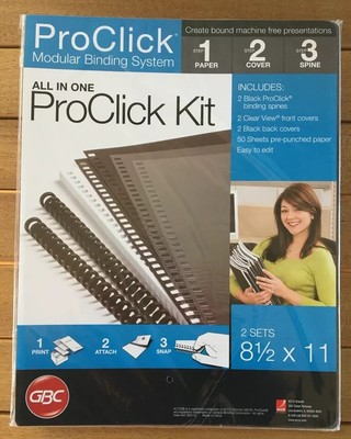 GBC Proclick Binding Presentation Kit - 2 sets 8.5x11 Easy on-the-go ...