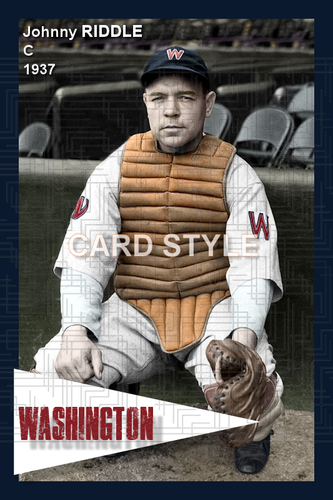 Johnny Riddle - 1937 Washington Senators - choose a size - colorized ...