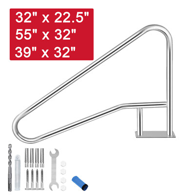 3 Sizes Pool Handrail 304 Stainless Steel Pool Handle 375 LBS for ...