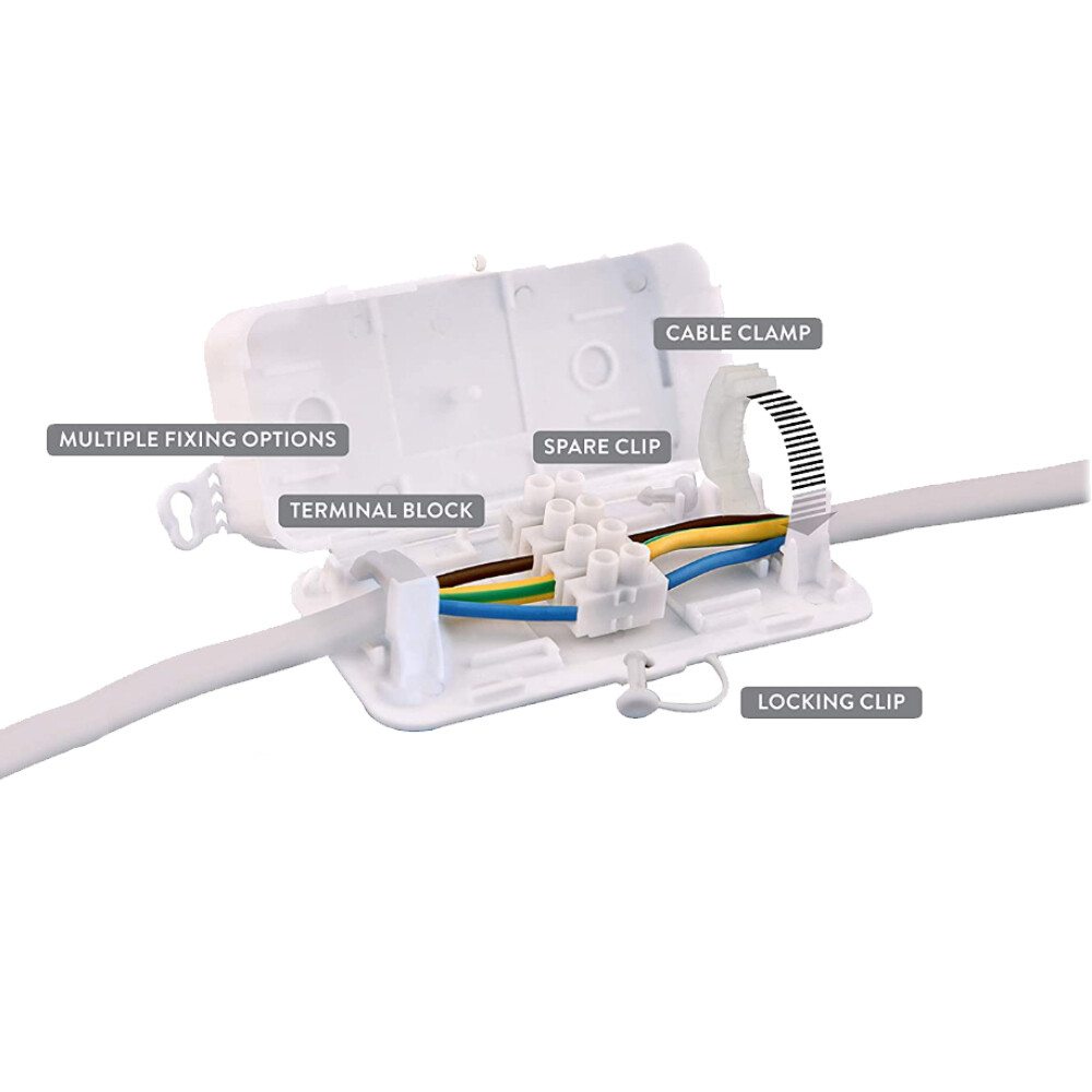 Inline Electrical Junction Connector Box 4 Pole Terminal Block Wire ...