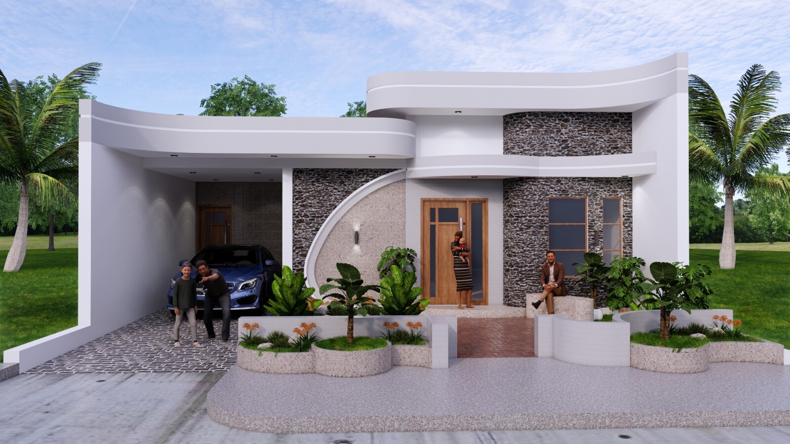 33x65 Feet House Plans 10x20 Meter 3 Bedrooms with Swimming Pool (A4 ...