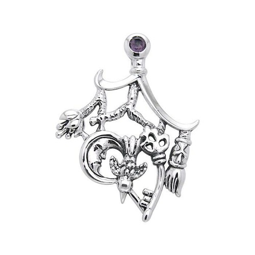 Cimaruta Witch 925 Sterling Silver Charm Pendant Amethyst Fine Italian ...