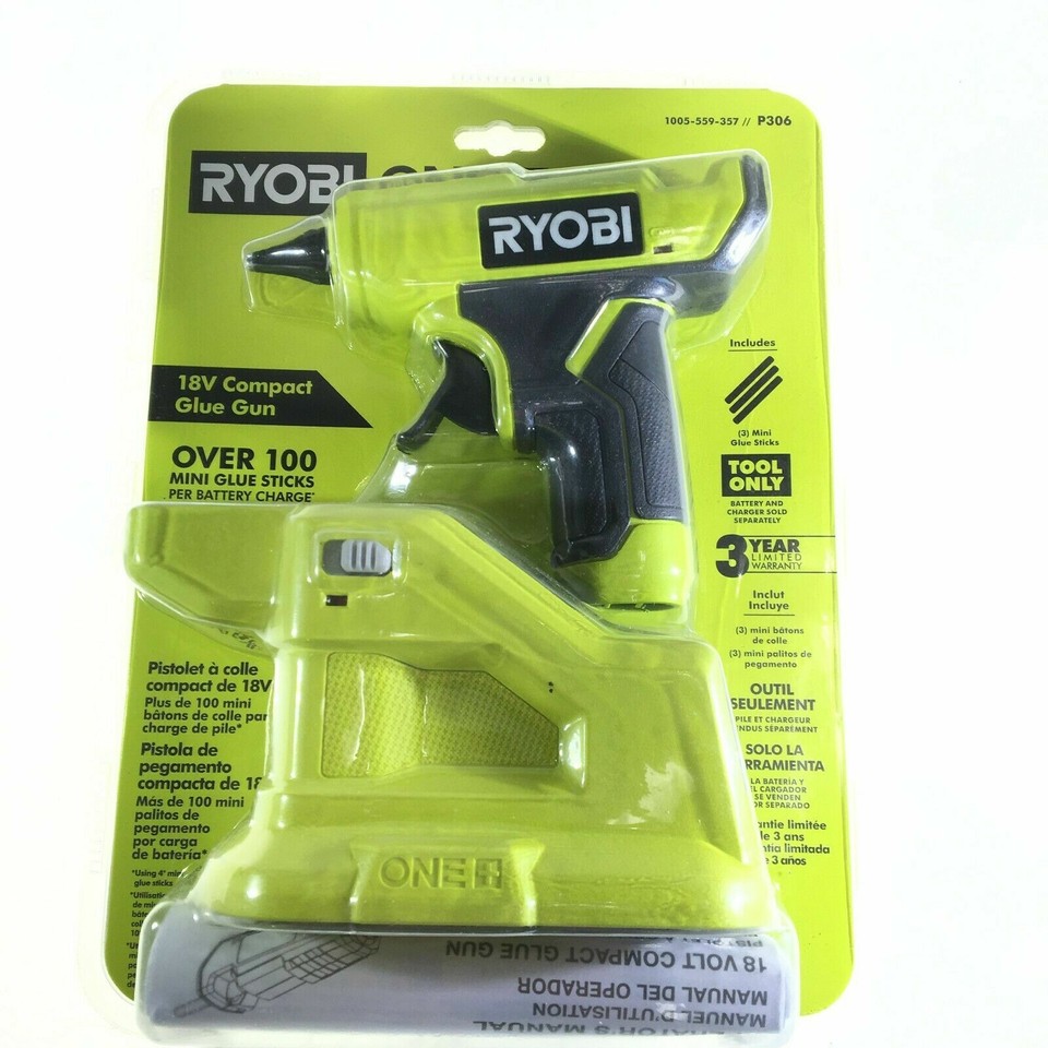 Ryobi P306 18V One+ Cordless Lithium-Ion Compact Glue Gun (Bare Tool ...