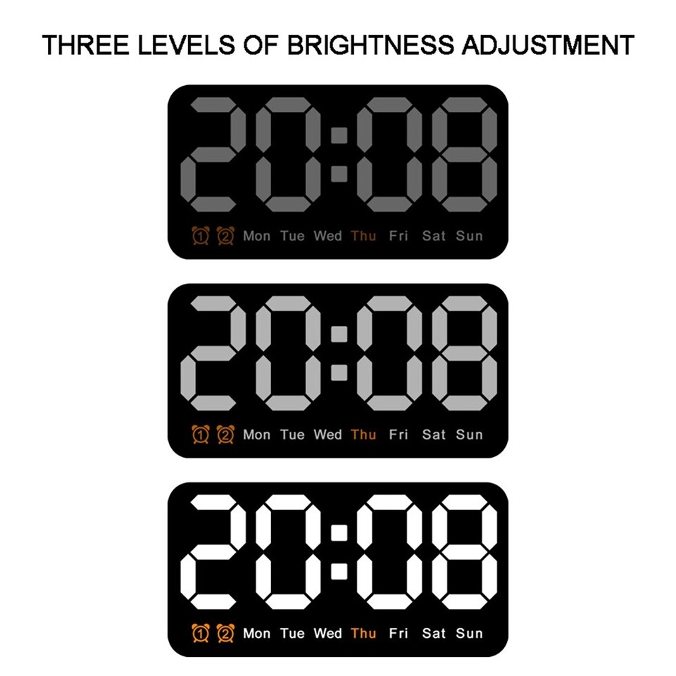 Desktop Electronic Snooze Wall Clock LED Digital USB Large Screen Alarm ...