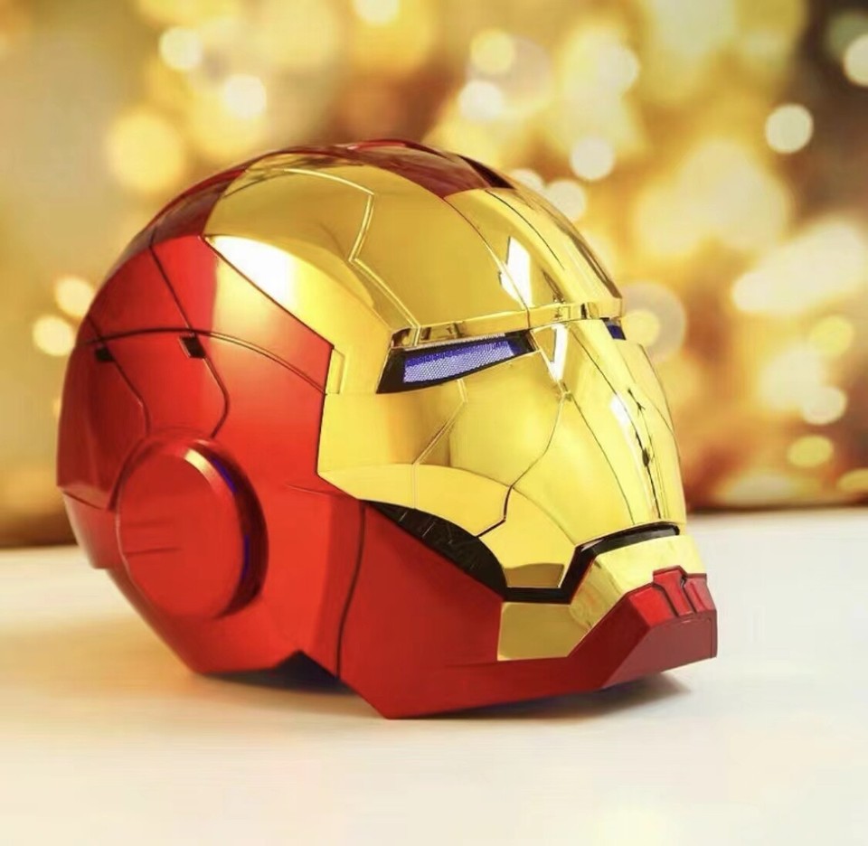 Auto King 1:1 Gold Electroplate Ver Iron Man MK5 Helmet Wearable Voice ...