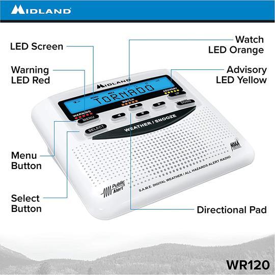 Midland WR120 NOAA Weather Alert Radio & Strobe | eBay