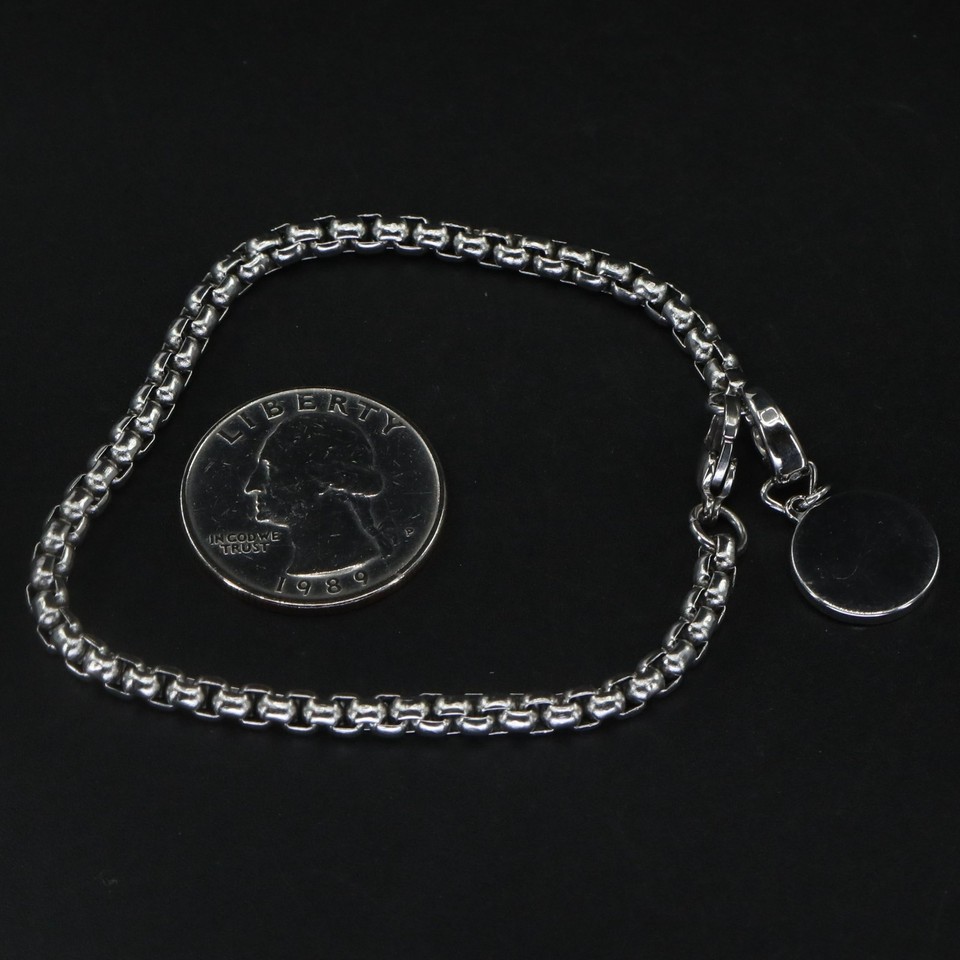 Stainless Steel - Crystal Paw Print Charm Rolo Chain 8" Bracelet - 12g ...