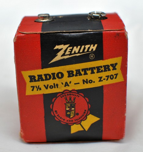 Very Rare - Zenith Z-707 Radio Battery 7 1/2 Volt A | eBay