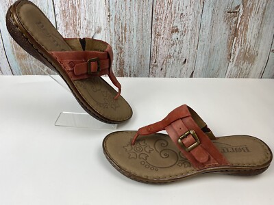 Born Womens Flip Flops Thong Sandals Size 11 M Burnt Orange Leather ...