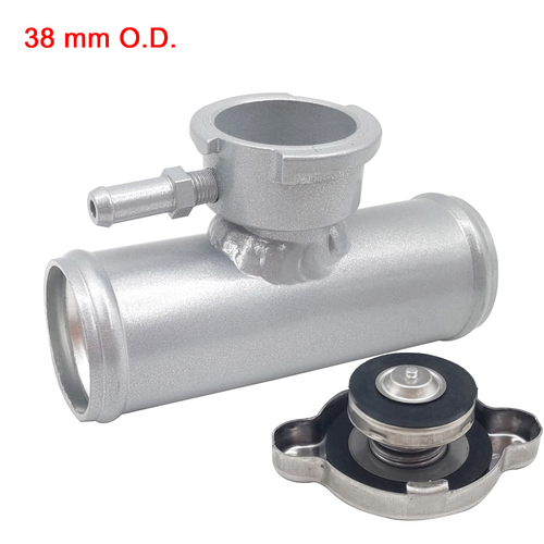 Radiator Hose Filler Neck & Cap Aluminum Inline Coolant Hose Drain 1-1/ ...