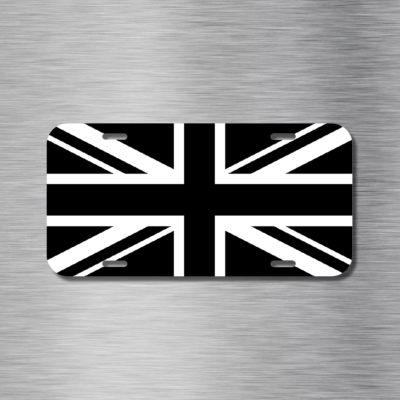 Union Jack United Kingdom UK BW FLAG England Vehicle License Plate Auto ...