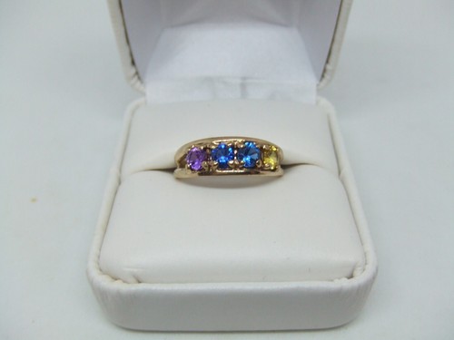 10k yellow gold multi color gemstone ring size 7 | eBay