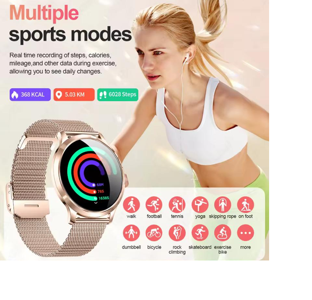 New Smart Watch Full Touch Screen AMOLED Bluetooth Call for Women and ...