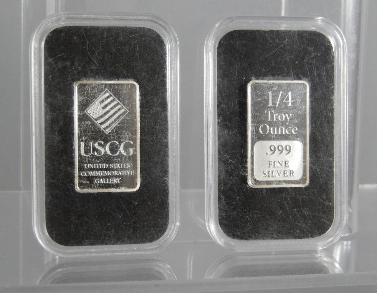 USCG 1/4 Troy Oz Ounce .999 Fine Silver Bar Lot of 2 CB746 | eBay