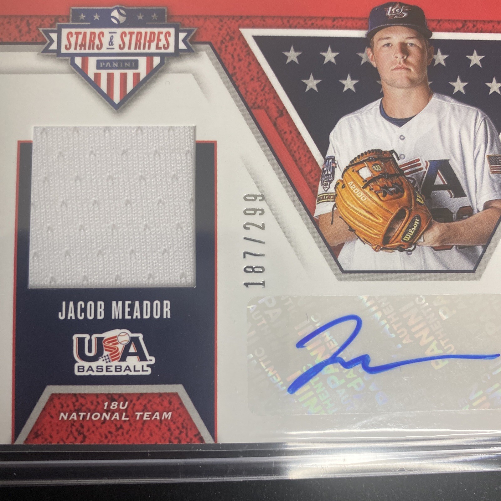 2019 Panini Stars And Stripes Baseball Jacob Meador Relic Auto /299 | eBay