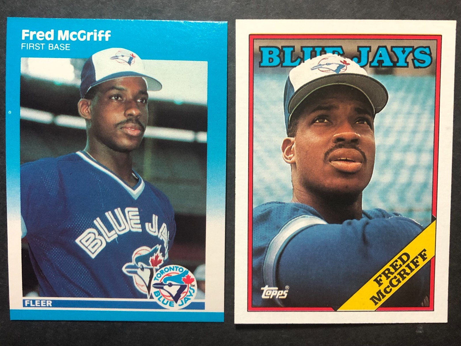 1987 Fleer Card #U-75 Fred McGriff Rookie Card RC Plus 1988 Topps #463 ...