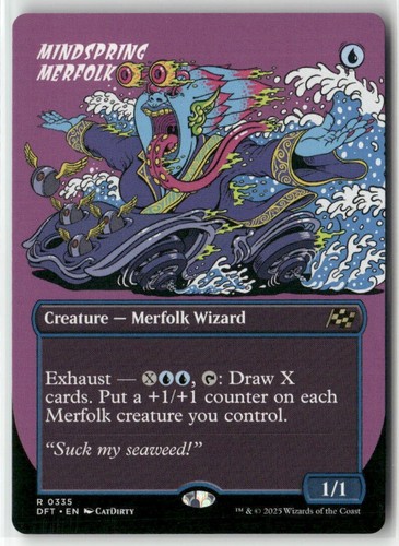 Mindspring Merfolk (Borderless) 335 Near Mint MTG Aetherdrift Magic | eBay