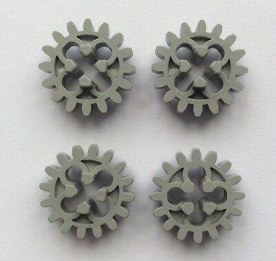 LEGO 4019 Light Gray lot 4 Technic Gear 16 Tooth 1st Version 4 Round ...