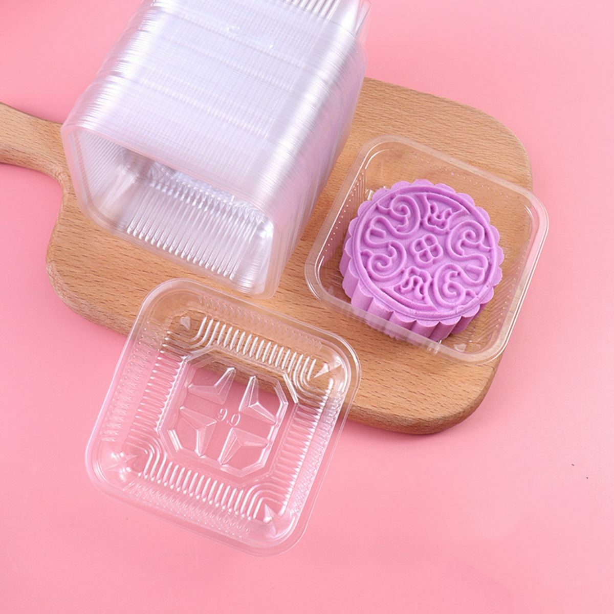 100pcs Plastic Square Mooncake Boxes - Cheesecake Bath Bomb Hot ...
