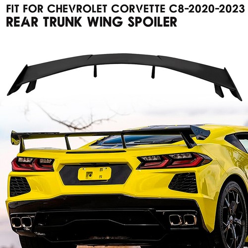 Rear High Wing Spoiler for Corvette C8 Models Glossy Black 2020-2021 ...
