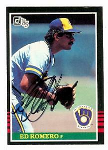 Ed Romero autographed baseball card (Milwaukee Brewers) 1985 Donruss ...