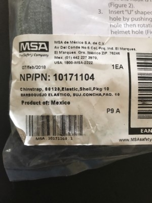 MSA 10171104 Elastic Chinstrap with Shell Attach 10 Pack. X | eBay