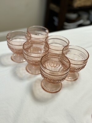 pink depression glass Goblets | eBay