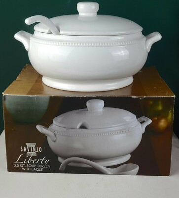 Savino Designs Liberty 3.5 QT Soup Tureen with Ladle | eBay