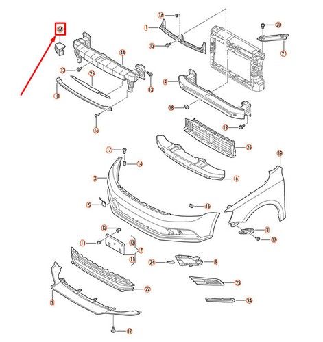 OEM VOLKSWAGEN JETTA MK6 FRONT BUMPER RIGHT FOAM FILLER PIECE ...