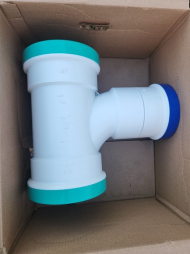 8x6 Sanitary Tee, Reducing w/DWV Branch, HGS26 PVC White GxGxG H188-6 ...