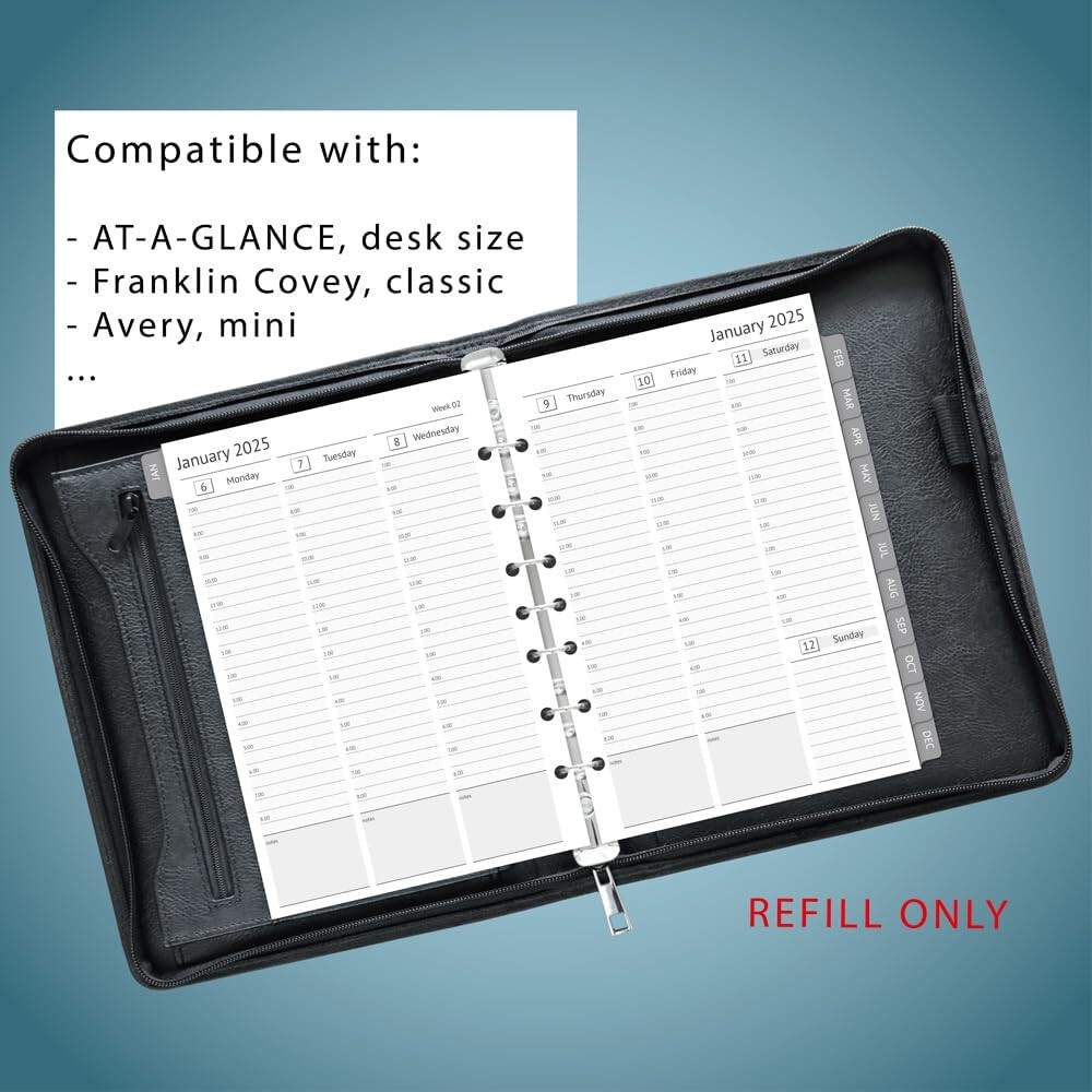 2025 Planner Refills for 3-Ring Mini Binder, Weekly and Monthly ...