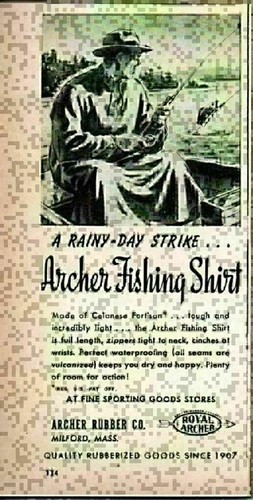 1947 Print Ad Archer Fishing Shirts Fisherman Archer Rubber Co Milford ...