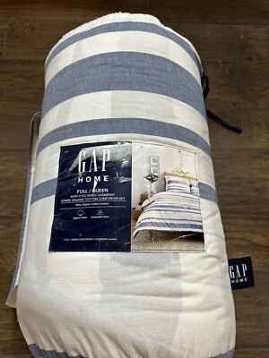 New Gap Home Blue White Chambray Full/Queen Comforter Set | eBay