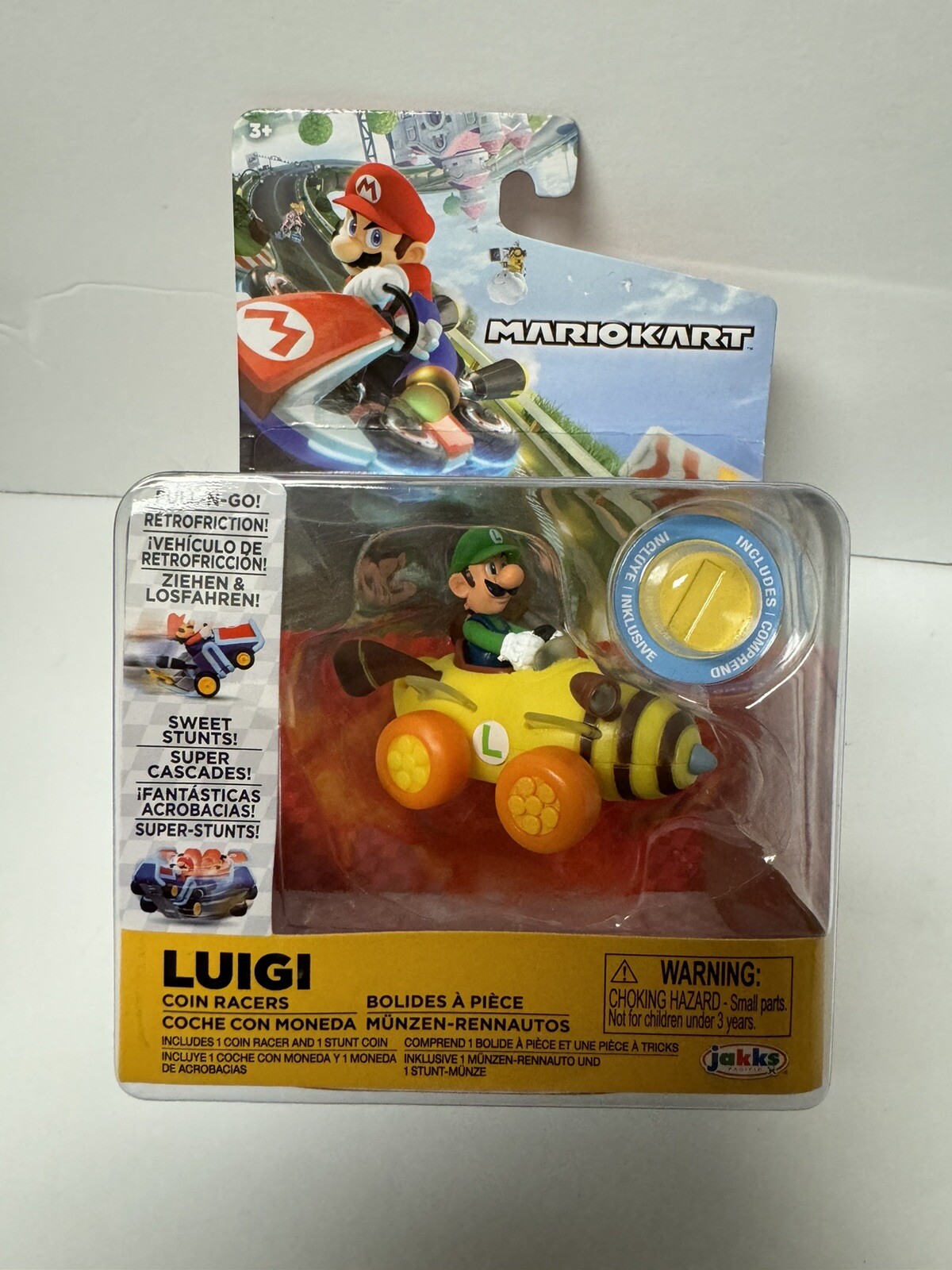 Mario Kart Coin Racers Pull-N-Go! - Includes 1 Coin Racer + 1 Stunt ...