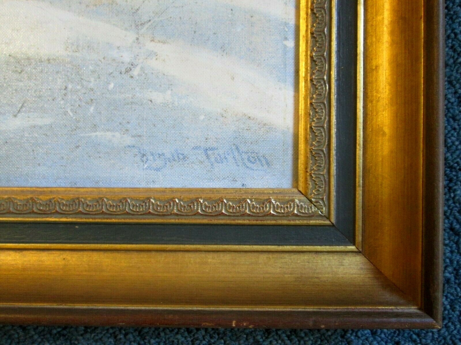 INDIANA LISTED ARTIST BRYON TARLTON OIL ON MASONITE GREAT SNOWSCAPE ...