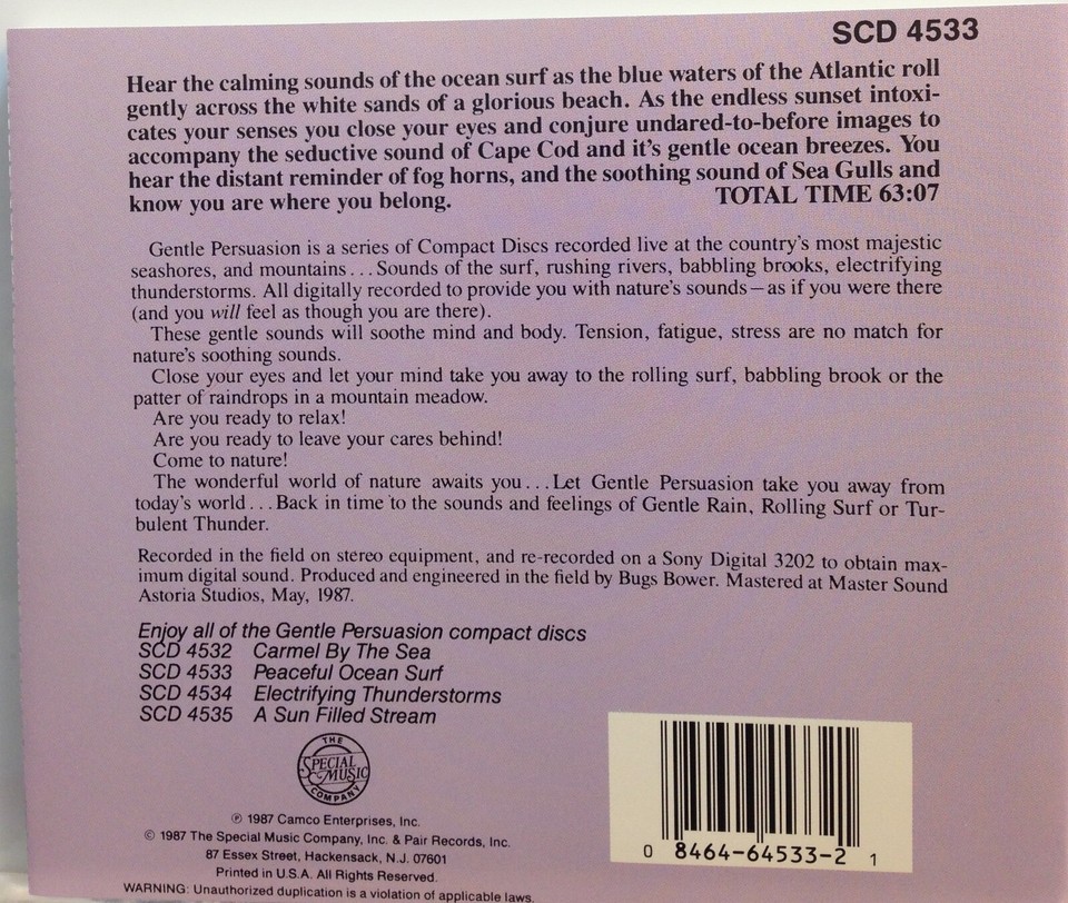 The Sounds Of Nature - Peaceful Ocean Surf (CD Special Music Company ...