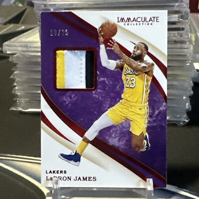 2022-23 Immaculate LeBron James Materials Red 3 Color Game Worn Patch ...