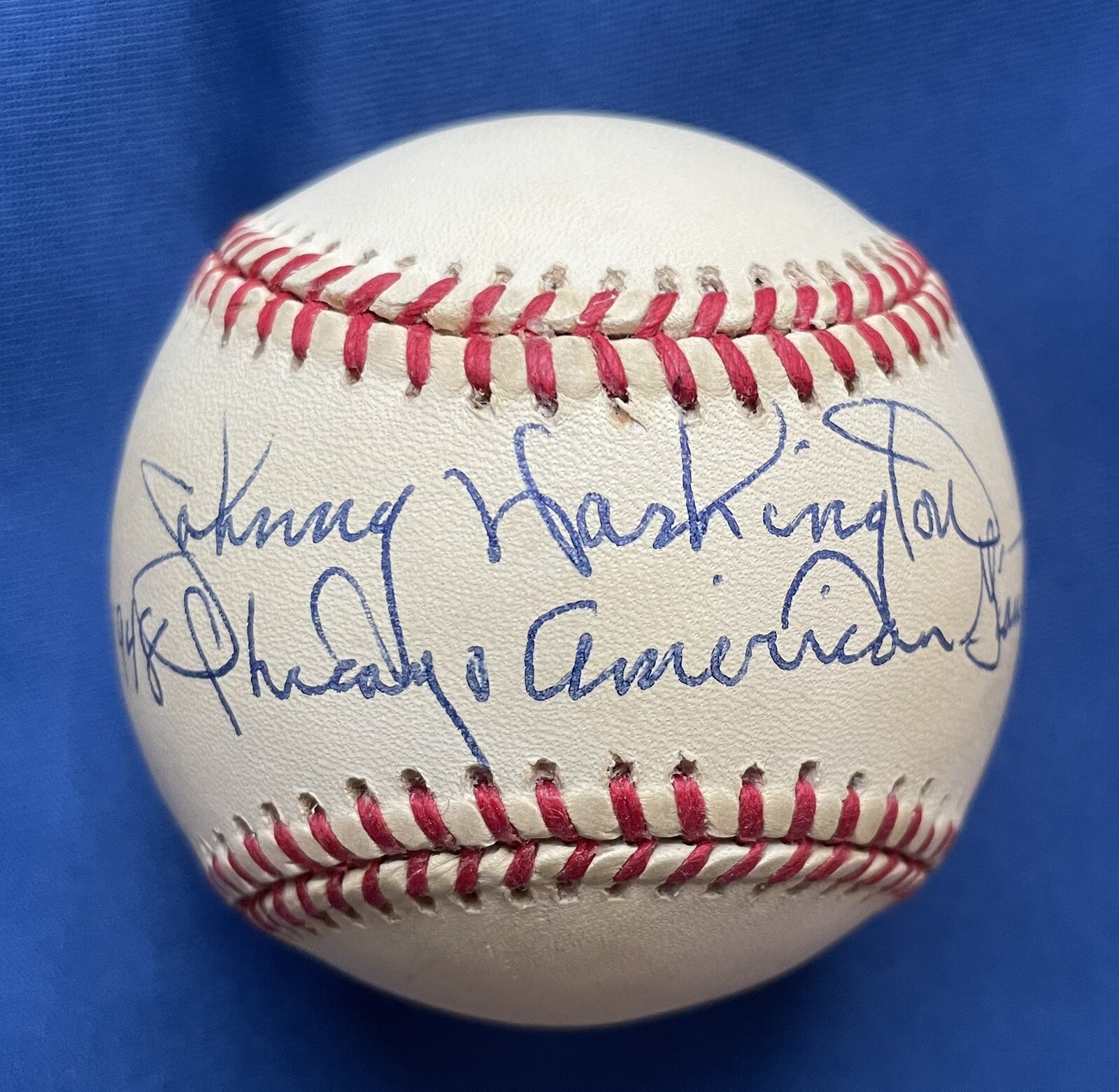 Johnny Washington Autographed INSCRIP Baseball Of National League Negro ...