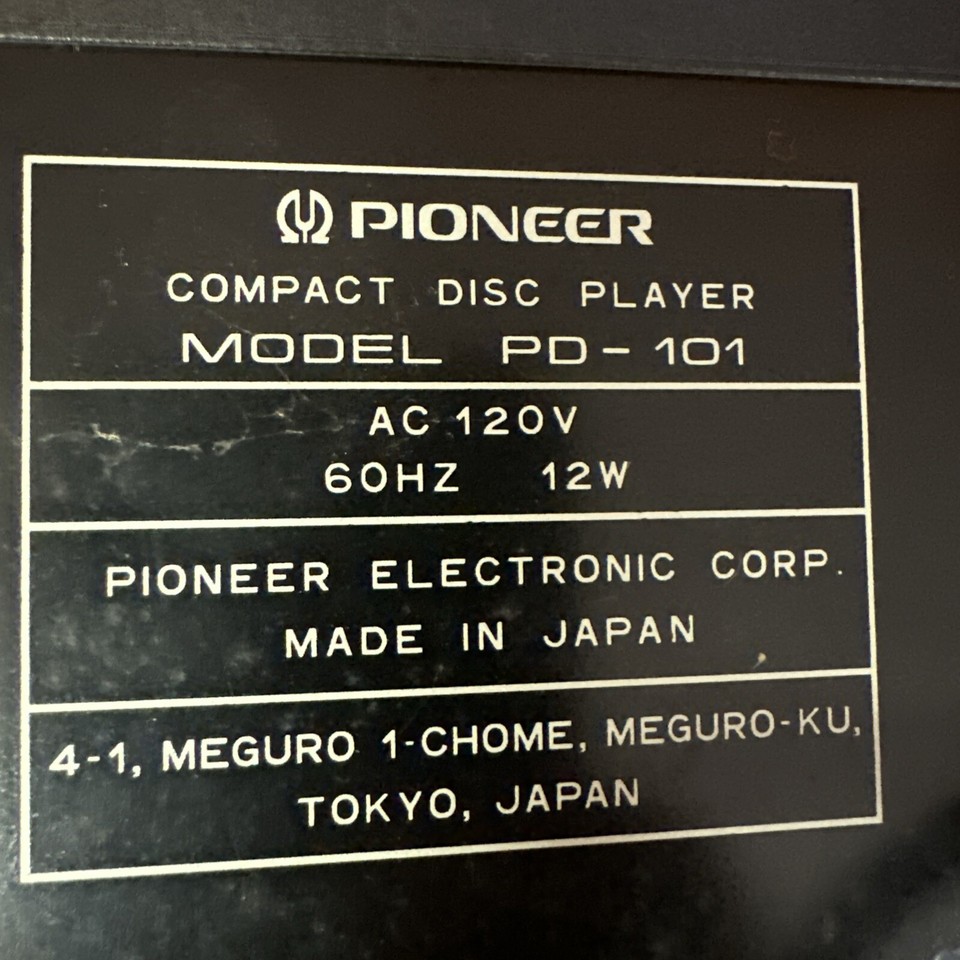Vintage Pioneer PD-101 CD Player Single Disc Tray 1992 | eBay