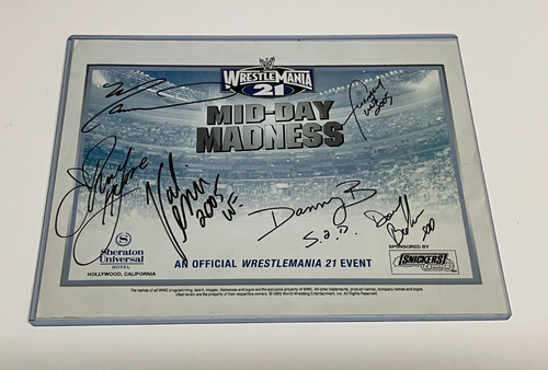 WWE Wrestlemania Mid-Day Madness Signed Sheet with 6 Autographs Val ...