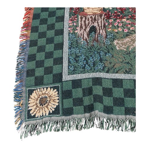 VTG Bob Timberlake Tapestry Throw Blanket 64X45 Floral Garden Sun ...