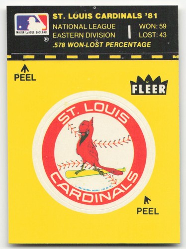 1982 Fleer Stickers St. Louis Cardinals Logo ODDBALL! | eBay