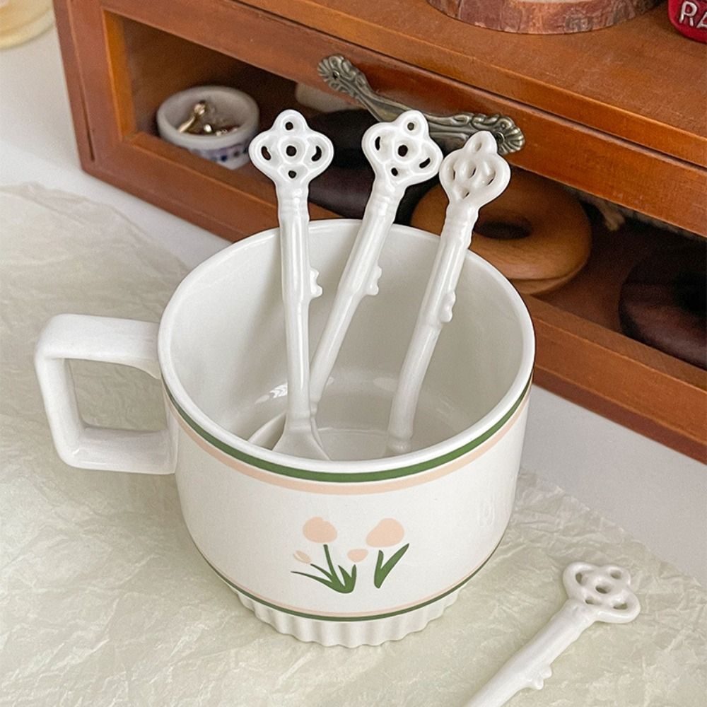Ice Cream Stirring Tool Espresso Ceramic Stirrer Scoop Teaspoon Coffee ...