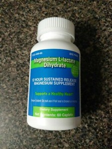 Magnesium L-lactate Dihydrate Dietary Supplement Caplets - 60 Count | eBay