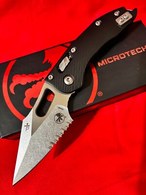 Microtech MANUAL Stitch Ram-Lok Fluted Black ALUMINUM Stonewash 169RL-11 FL NEW | eBay